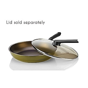 TECHEF - Color Pan 12" Frying Pan, Coated with New Safe Teflon Select - Color Collection/Non-Stick Coating (PFOA Free) (Spicy Olive)