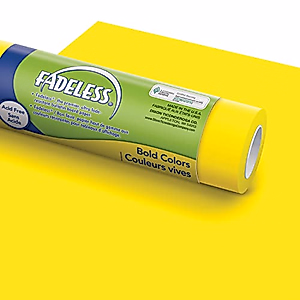 Fadeless Bulletin Board Paper, Fade-Resistant Paper for Classroom Decor, 48” x 12’, Sassy Yellow, 1 Roll