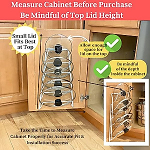 Evelots 6 Pot Lid Organizer for Cabinet Door or Pantry Wall - Closet Door Pots and Pans Lids Holder - Glass or Metal Pan Covers Cabinet Organizer Kitchen Storage - White 6 Tier Lid Rack
