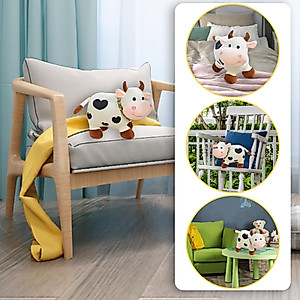 AUCOOMA Cow Plush Stuffed Animals Pillow Cute Cow Plushie Toys Stuffed Cow for Kids 11"