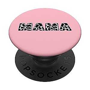 Cute Pink Mama Black White Cow Print Aesthetic PopSockets Swappable PopGrip