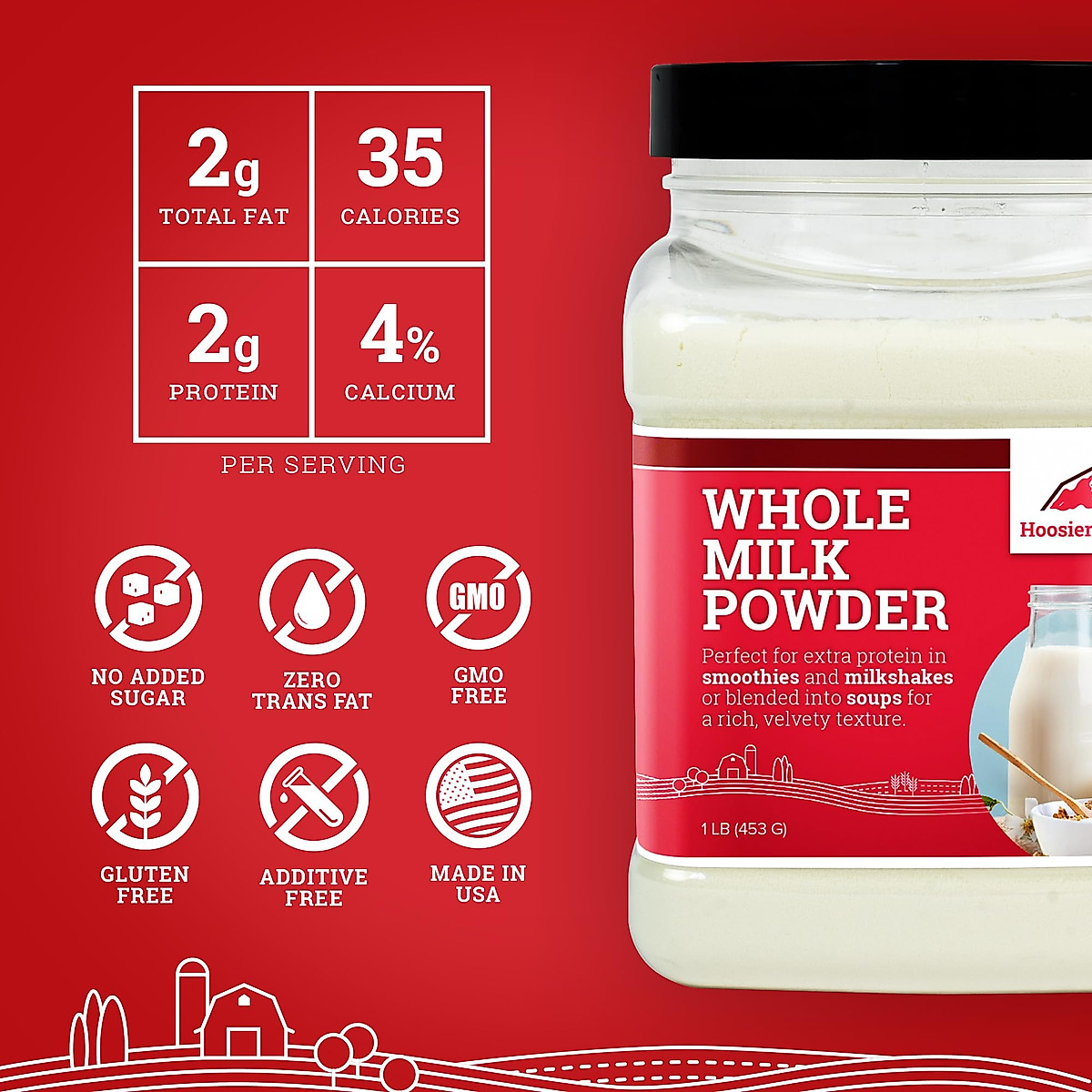 Hoosier Hill Farm All American Dairy Whole Milk Powder 1 lb