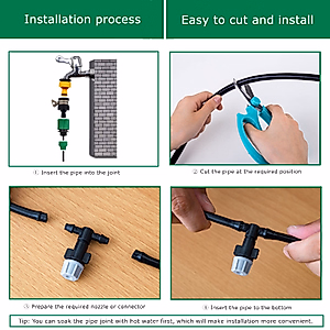 50ft 1/4 inch Drip Irrigation Tubing, Blank Distribution Line Water Hose Garden Watering Tube for Garden Irrigation System