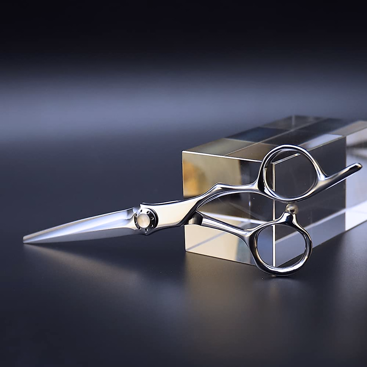 AOLANDUO 6 Inch Sword Blade Hair Scissors/Barber Scissors-High End Japanese AICHI Steel Handmade Hair Cutting Shears with Offset Handle for Salon Stylists Beauticians & Hairdresser