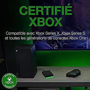 Seagate Game Drive for Xbox 4TB External Hard Drive Portable HDD - USB 3.2 Gen 1, Black with built-in green LED bar , Xbox Certified, 3 year Rescue Services (STKX4000402)