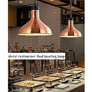 LINKANRUO Food Heating Lamp, Hanging 250w Heating Lamp Warmer for Buffet Food Restaurant Hotel Commercial Catering Equipment, Height Adjustable, Keep Food Warm for a Long, 2pcs Lamps