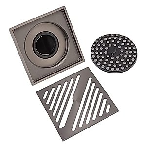 Square Shower Floor Drain, Stainless Steel Improve Water Flow Floor Drain Spills Clogs for Basement for Kitchen