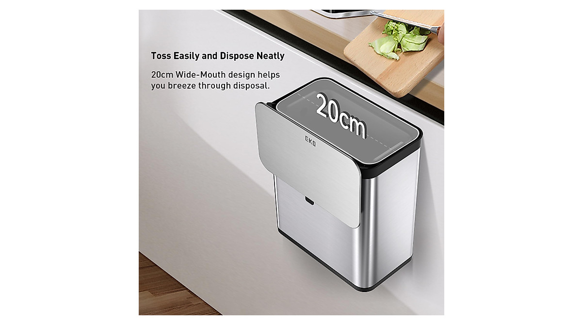 EKO 7L Stainless Steel Kitchen Compost Bin - Odor-Free