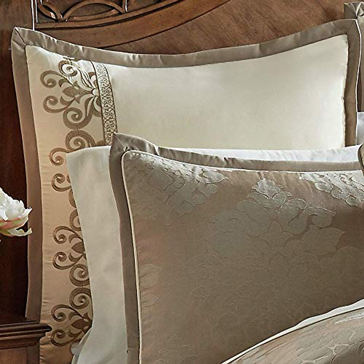 Riverbrook Home 100% Polyester Comforter Set, King, Hillcrest - Ivory/Gold, 10 Piece Set