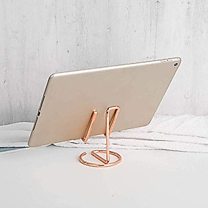 SIRMEDAL Cell Phone Stand, Business Card Holder, Mobile Phone Holder – Metal Wire Cellphone Cradle Dock, Compatible with iPhone/Android Phones/iPad Mini/Kindle (Gold)
