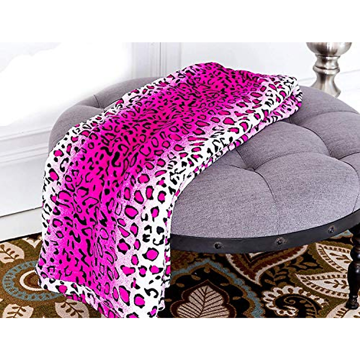 Home Must Haves Safari Animal Print All Season Extra Soft Warm Cozy Sofa Couch Throw Premium Bed Blanket (King, Pink Leopard)