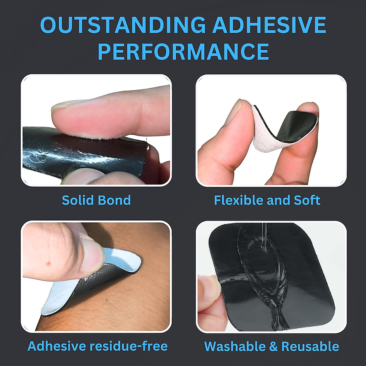 Santamedical TENS Unit Replacement Pads 2x2 40 Pcs Premium Reusable Electrode Pads - Self Adhesive Electro Therapy Patches for Electrical Stimulation - Non Irritating Stim Pads Design