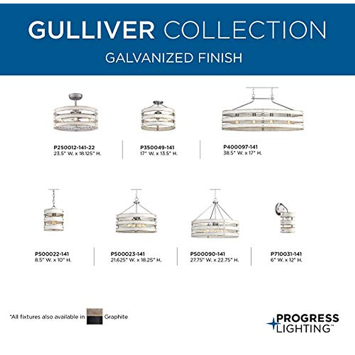 Gulliver Collection 4-Light Coastal Pendant Light Galvanized