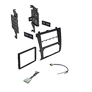 Premium Car Stereo Install Dash Kit, Wire Harness, and Antenna Adapter for Installing an Aftermarket Double Din Radio for 2007-2012 Nissan Altima w/Digital AC - Not Compatible w/Manual Climate