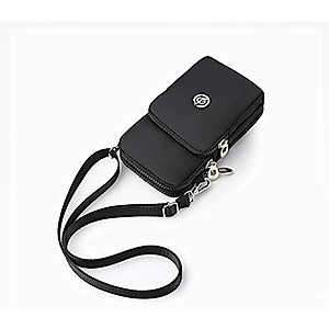 eBuymore TM Crossbody Phone Purse Mulit Pocket Cell Shoulder Strap Wallet Case for Moto One 5G G Power G8 Plus G7 G9 Play E7 TCL 20L 10L 10 SE 20 Pro BLU G90 UMIDIGI A9 (Black)