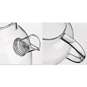 Emoyi 60 ounce Glass Kettle - Pitcher - Heat Resistant Borosilicate Glass - Stove-top Safe Teapot Carafe