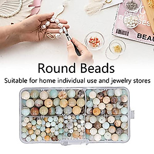 Natural Crystal Beads Stone Amazonite, Natural Matte Jade Stone Round Loose Semi Gemstone Beads for Jewelry Making, Crystal Jewelry Making Kit