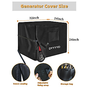 DYYYYD Generator Cover, Outdoor Heavy Duty Generator Covers Waterproof 32 Inch - 600D ,Cover Fit for DuroMax, Westinghouse, Champion, Predator, Honda Portable Generators of 5000-10000W