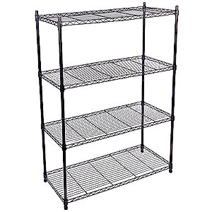 Elevon 4-Shelf Adjustable, Heavy Duty Storage Shelving Unit (350 lbs Loading Capacity per Shelf), Steel Organizer Wire Rack, Black (35" L x 13.4" W x 48.2" H)