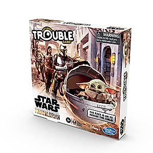 Hasbro Gaming Trouble: Star Wars The Mandalorian Edition Board Game for Kids Ages 5 and Up, Multicolor
