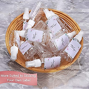 HULISEN 24 Pcs Spray Bottles 2oz / 60ml Small Empty Plastic Travel Bottle Set, Fine Mist Spray Bottle for Baby Shower, Refillable Liquid Containers with 1 funnel, Leak-proof Cap Lid