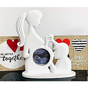 3MAZINGS Ultrasound Picture Frame Gender Reveal New Parents Pregnant Mom Pregnancy Love Gifts Baby First Sonogram Frames (Ultrasound Picture Frame - Family of 3)