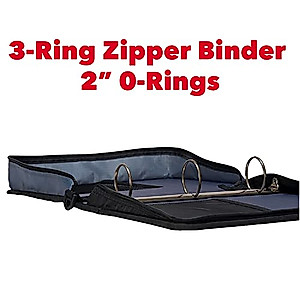 Case-It The Classic Zipper Binder - 2 Inch O-Rings - Multiple Pockets - 800 Sheet Capacity - Comes with Shoulder Strap - Deep Purple D-251
