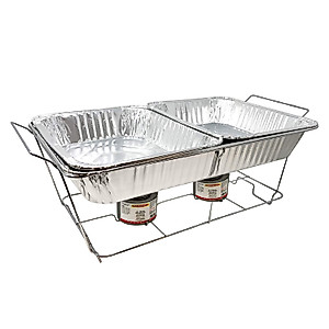 Party Essentials Deluxe Full Size Heavy Duty Chafing Rack, Wire Buffet Rack Stand, Serving Trays Frame Food Warmer, Chrome (Case of 12)