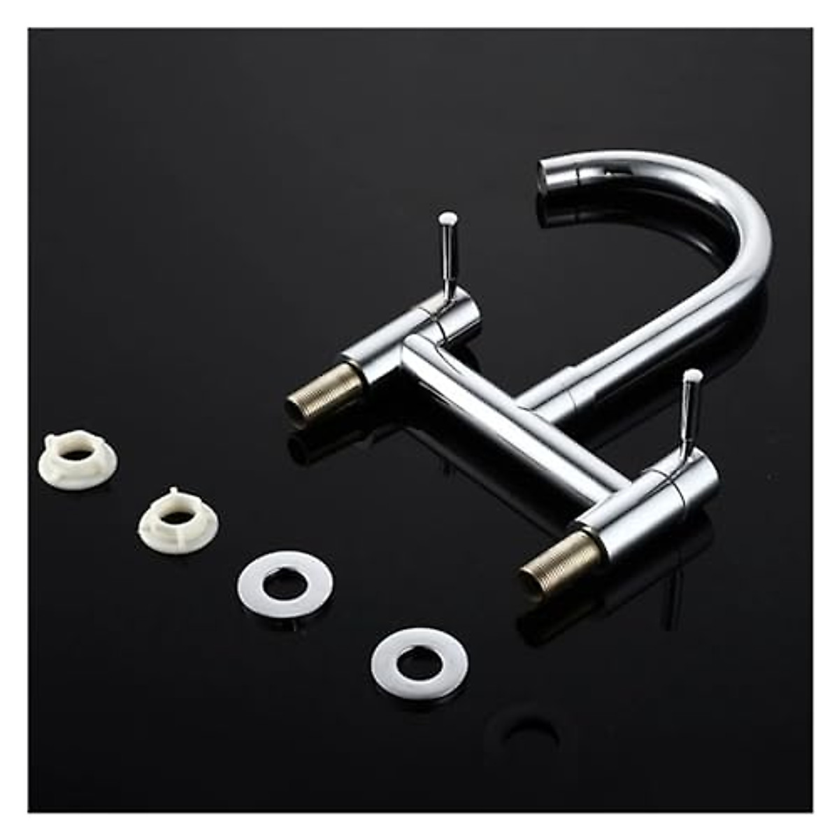 Chrome Kitchen Faucet Bath Hot and Cold Water Mixer Crane Deck Mounted Vessel Sink Mixer Tap Swivel Dual Handle Basin Tap,Basin Faucet