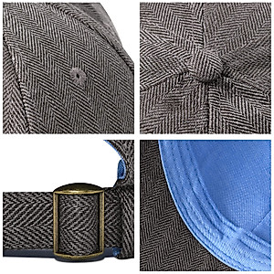 BOTVELA Linen Baseball Cap for Men Breathable Summer Dad Hat Adjustable Structured Outdoor Sports Cap (Herringbone Grey)