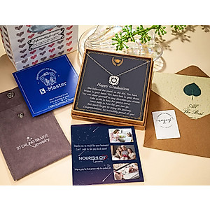 NOURISHLOV Graduation Gifts for Her 2024 College, Sterling Silver Two Interlocking Infinity Heart Necklace, Inspirational Graduation Gift, High School Graduate Gifts for Best Friend or Daughter