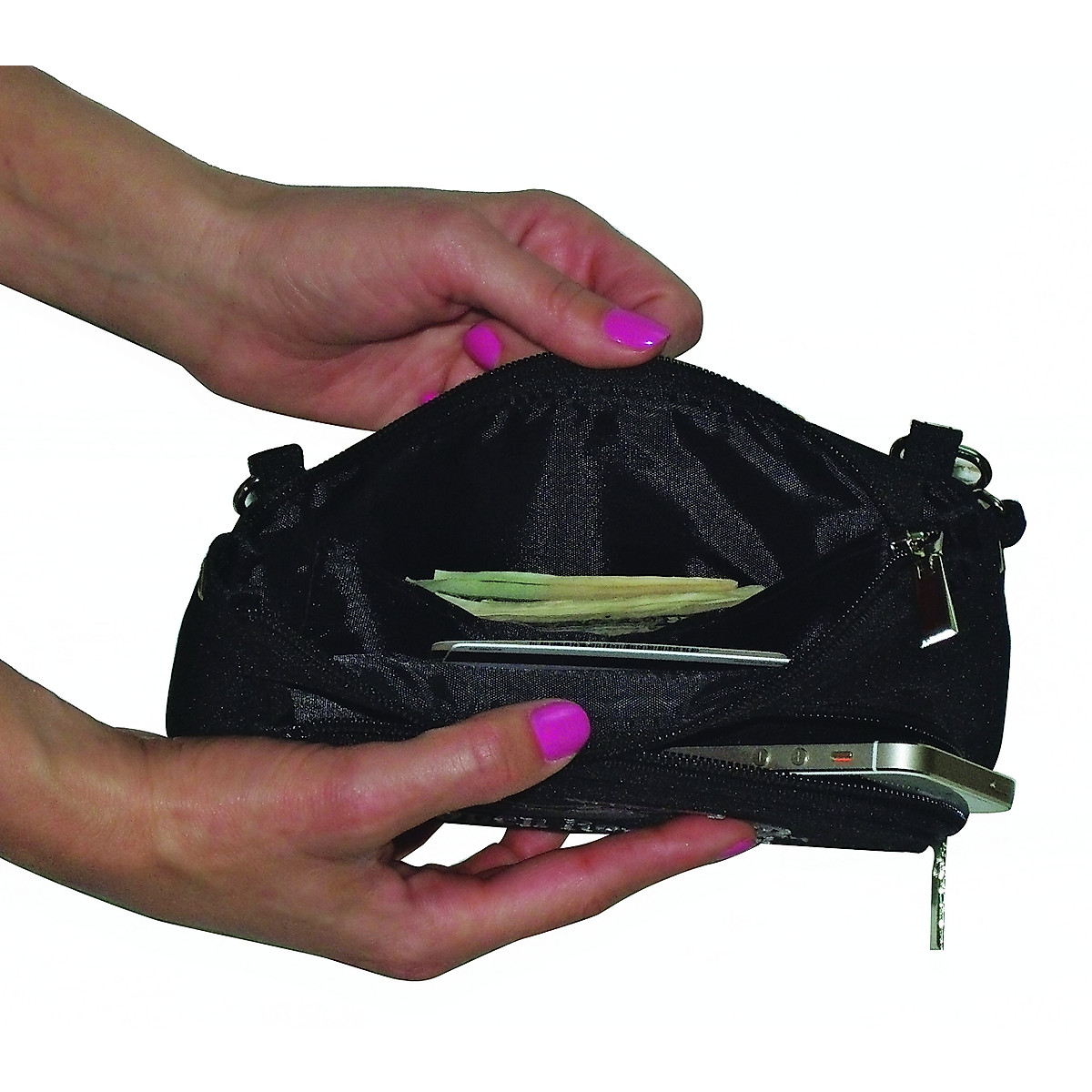 Open Road Girl Adjustable Strap Hip Purse for Women with Lobster Claw Clips, Three Ways to Wear: Hip Clip, Strap It Around, and Over Your Shoulder