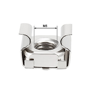 uxcell 55 Pack, M5 Cage Nut, Carbon Steel Nickel Plated for Server Shelf Cabinet