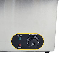 MOOTACO Steam Table Electric Food Warmers 1500W Commercial Food Warmer Countertop 4 Pan Bain Marie Buffet Servers Thermostat 30-85 °C with Lids & Drain Tap for Parties Restaurants Catering