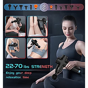 Massage Gun - Percussion Muscle Massage Gun for Athletes, Super Quiet Portable Electric Sport Massager, Handheld Deep Tissue Massager of Y8 Pro Max (Dark Black)