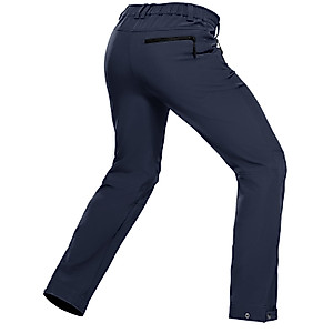 Cycorld Men's-Ski-Hiking-Pants, Water Resistance Windproof Fleece-Lined Winter Pant Snow-Snowboard-Insulated-Pants(Black, Large)