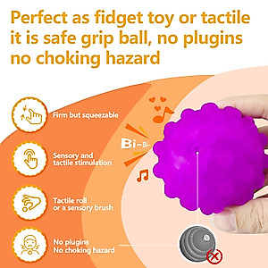 ROHSCE Sensory Balls for Kids 6pcs Textured Multi Ball Set for Toddlers Multicolor and Bright Handing Catching Balls BPA-Free Soft Stress Relief Toys