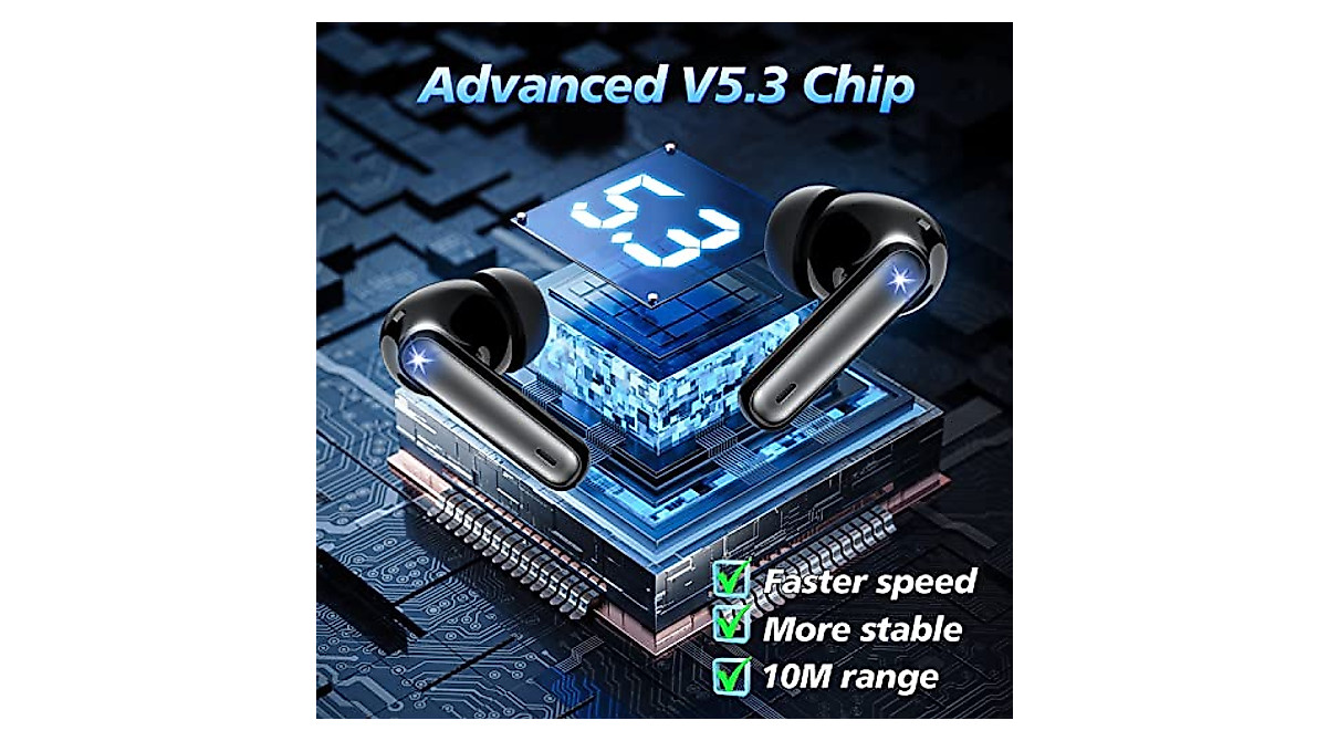 DIUARA Wireless Earbuds V5.3 Bluetooth Headphones 48 Hrs Playtime with ...