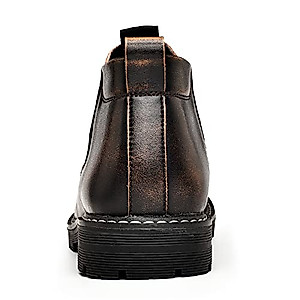 Men's Chelsea Boots For Men Oxfords Dress Leather Shoes Mens Formal Casual Man Work Fashion Brown Size 10 Loafers Slip On Male Hiking Cowhide Shoe High Top