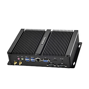 KINGDEL Industrial PC, Intel i5 8th Gen. CPU Mini PC, 8GB DDR4 RAM, 256GB NVMe SSD, 4K: 4096x2304, 2xCOM RS232, 4xUSB 3.0, HD Port, VGA, W-11 Pro, Fanless Computer