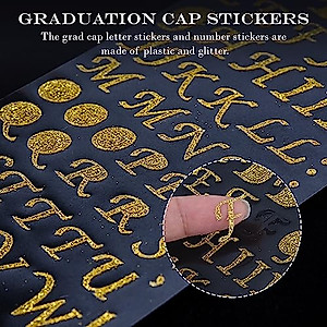 28 Pieces Graduation Cap Decorations Kit, Letter Stickers, 6 Letter Stickers 6 Digital Stickers 16 Rhinestone Stickers Suitable for Graduation Cap DIY Greeting Cards Gift Box Decoration