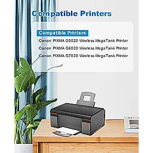 JoyPrinting GI-20 Refill Ink Bottles Kit Replacement for Canon GI20PGBK GI20 Ink Work for Canon PIXMA G6020 G7020 5020 MegaTank Printers (1 Pigment Black / 1 Cyan / 1 Magenta / 1Yellow, 4 Pack)