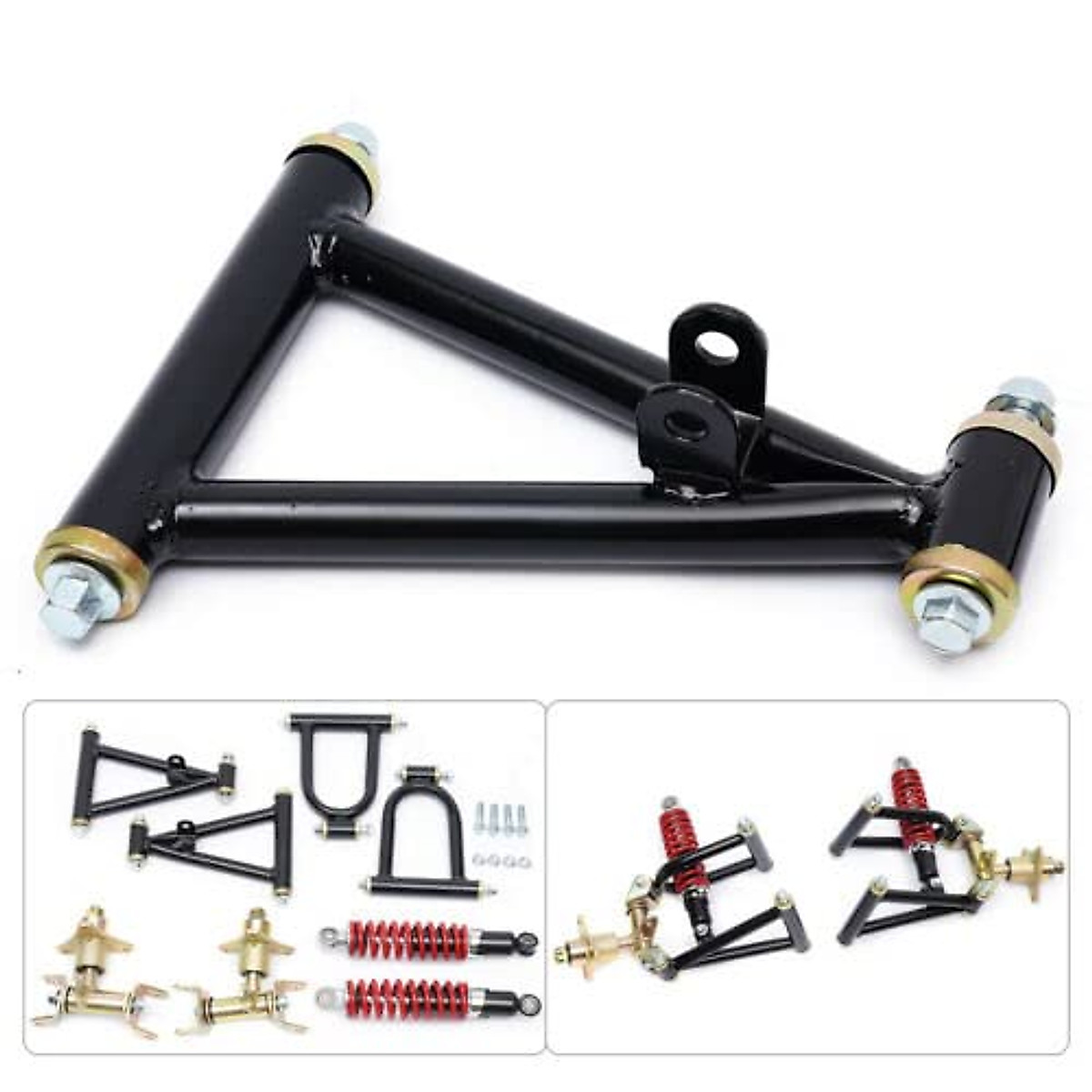 Front Suspension Swingarm Assembly For Diy Parts For Diy Bike Electric Atv Kart Bike Front Suspension Arm Assembly Kit For Atv Quad Bike Dirt Bike Upper/Lower Swingarm