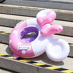 MC TTL Swimming Float Pink Mouse Cartoon Kids Baby Swimming Ring Inflatable Pool Floating Round Pool Children Toy Float Thick.
