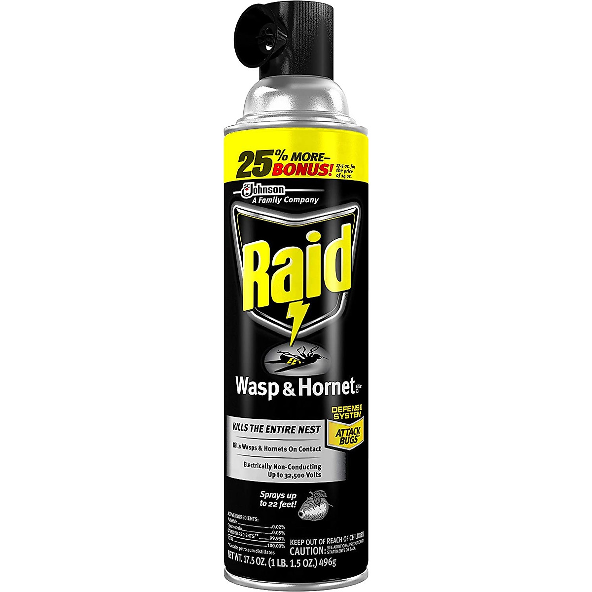 Raid Wasp & Hornet Killer Spray, 17.5 OZ (3 Pack)