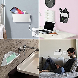 Holder Wall Mount Damage-Free (2 Pack),can be folded，Compatible with Game Controller，Headphone, Mobile Phone, Remote Controller, for Kitchen, Living Room, Bathroom, Bedside, Office