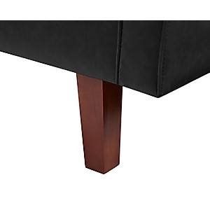 Faxu Leather Futon Sofa Bed Convertible Couch Daybed,Folded Upholstered Sleeper Loveseat for Small Space with Solid Wood Legs ,Multi-functional Tufted Sofa & Couches for Seating Napping Overnight