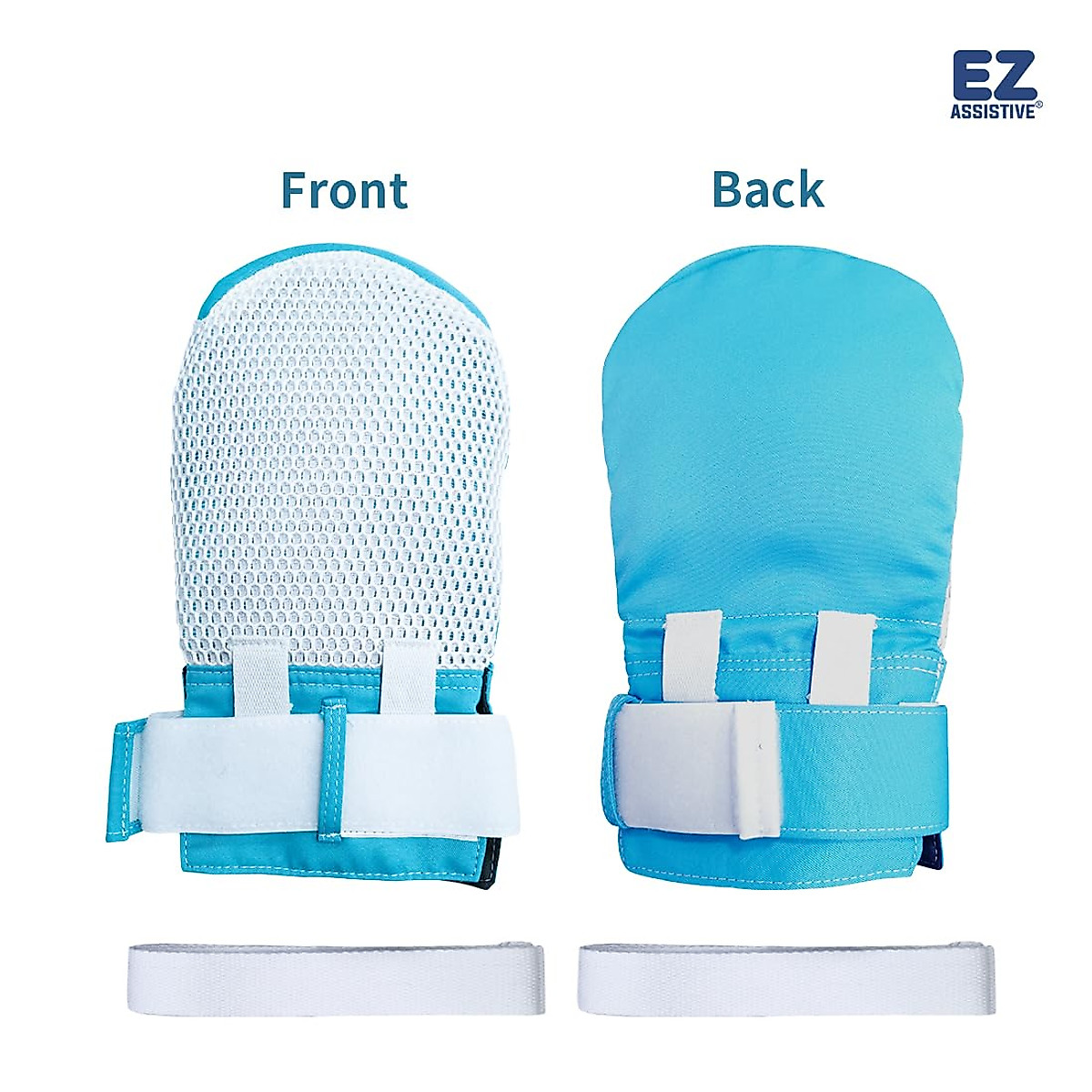 EZ Assistive Restraint Gloves for Dementia Patient, Medical Assistance Glove with Zipper Opening For Finger Protection