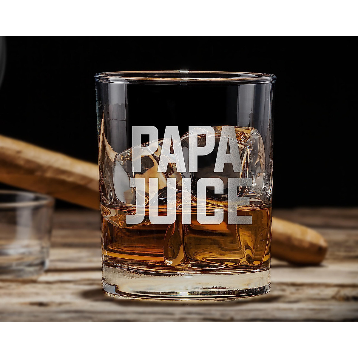 PAPA JUICE Custom Personalized Whiskey Glass - Funny Gift for Dad Uncle Grandpa From Daughter Son Wife - Father's Day