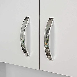 HOMCOM Freestanding Kitchen Pantry, Buffet with Hutch Storage Organizer with 2 Door Cabinets, 3 Drawers and Open Countertop, Adjustable Shelf, White